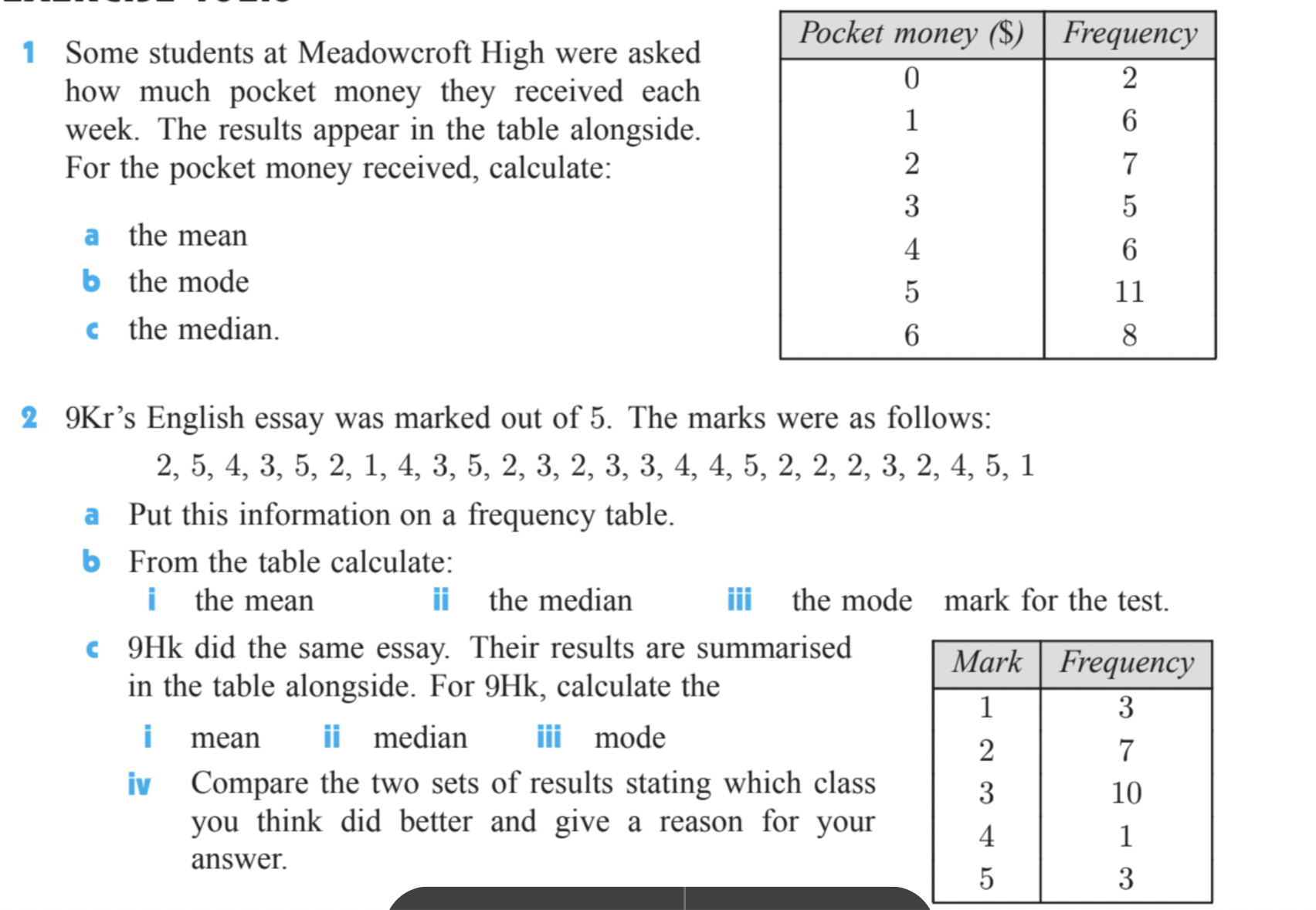 9C2MAT24: Frequency tables | MHOL